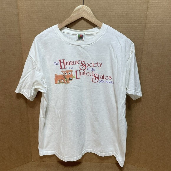 Fruit of the Loom | Shirts | Vintage Humane Society Tshirt White Large ...